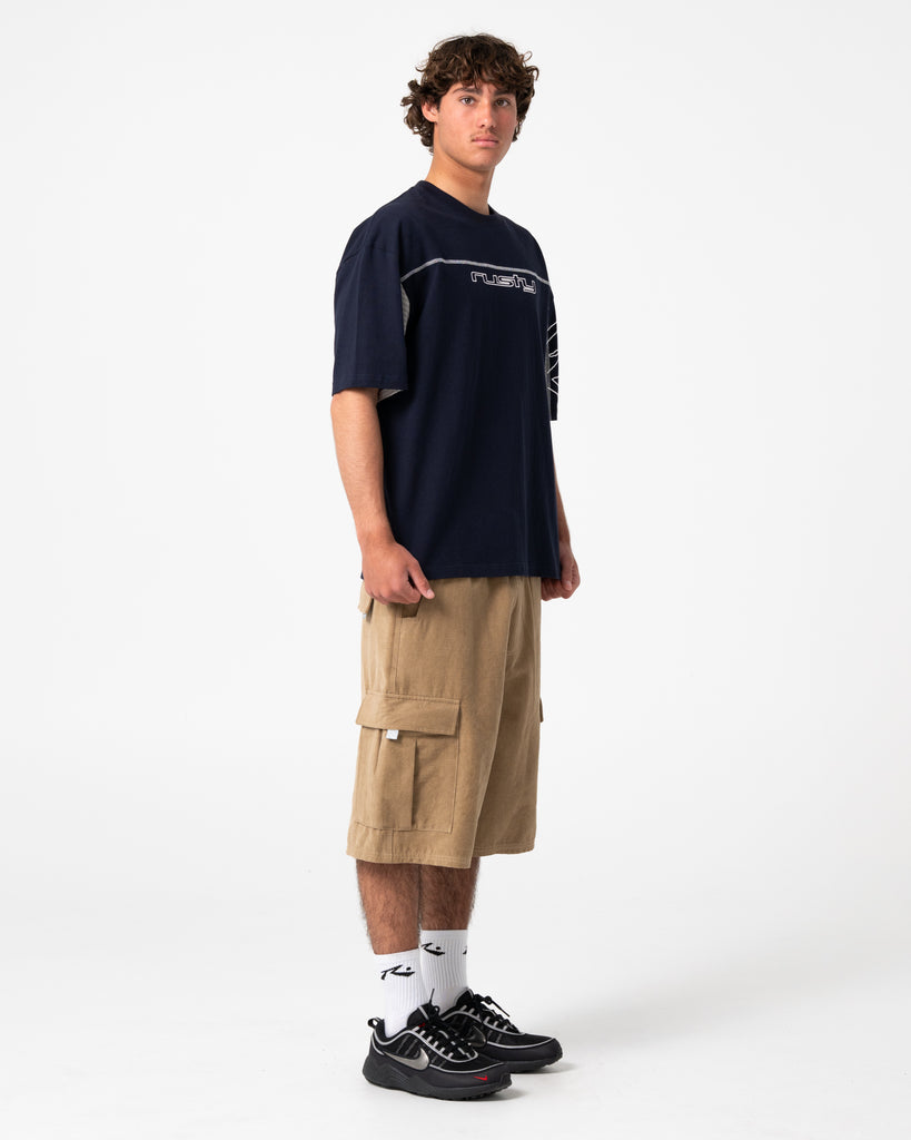 Cyber Stripe Short Sleeve Tee | Rusty USA