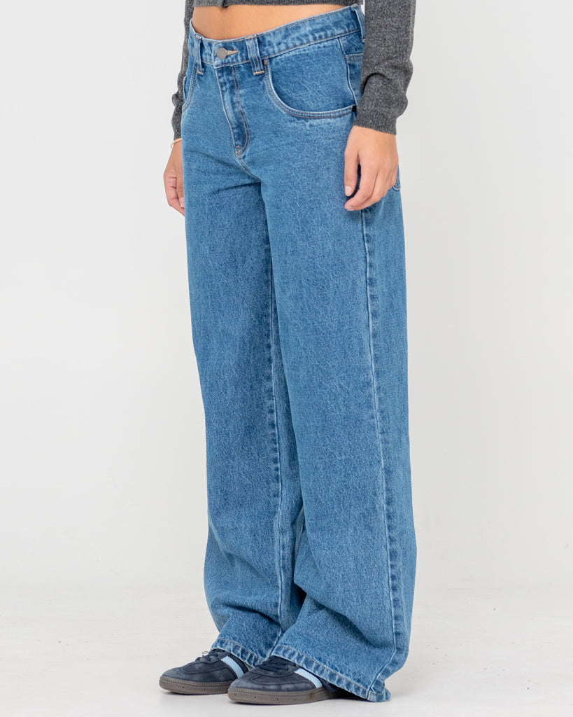 Wendy Wide Leg Low Rise Denim Jean | Rusty USA