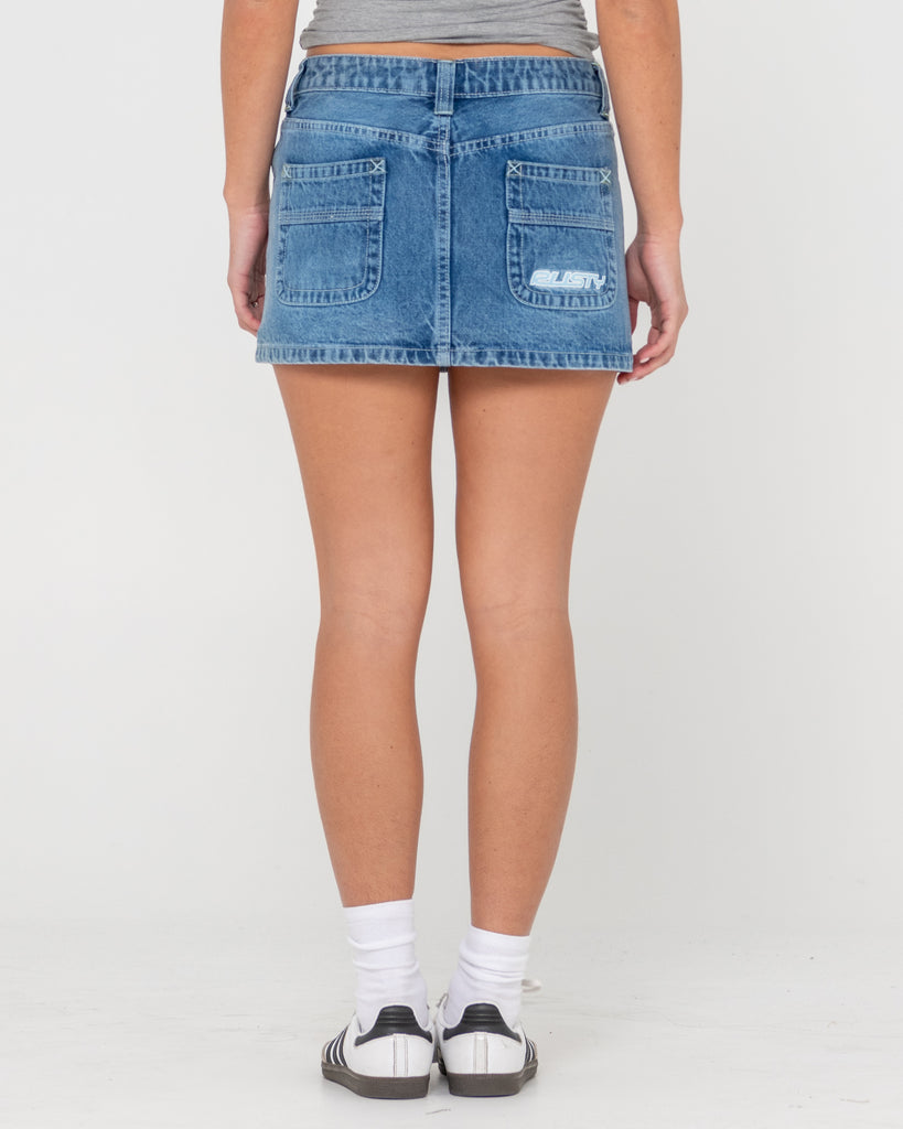 Flip Mommy Low Rise Mini Denim Skirt | Rusty USA