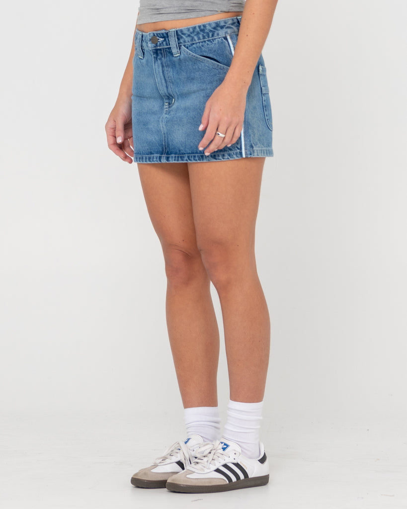 Flip Mommy Low Rise Mini Denim Skirt | Rusty USA